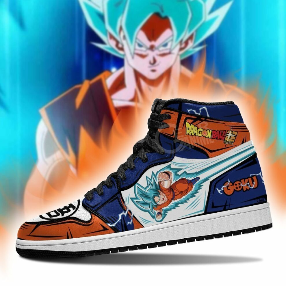 Goku Saiyan Blue Shoes Boots Dragon Ball Super Anime Sneakers Leather ...