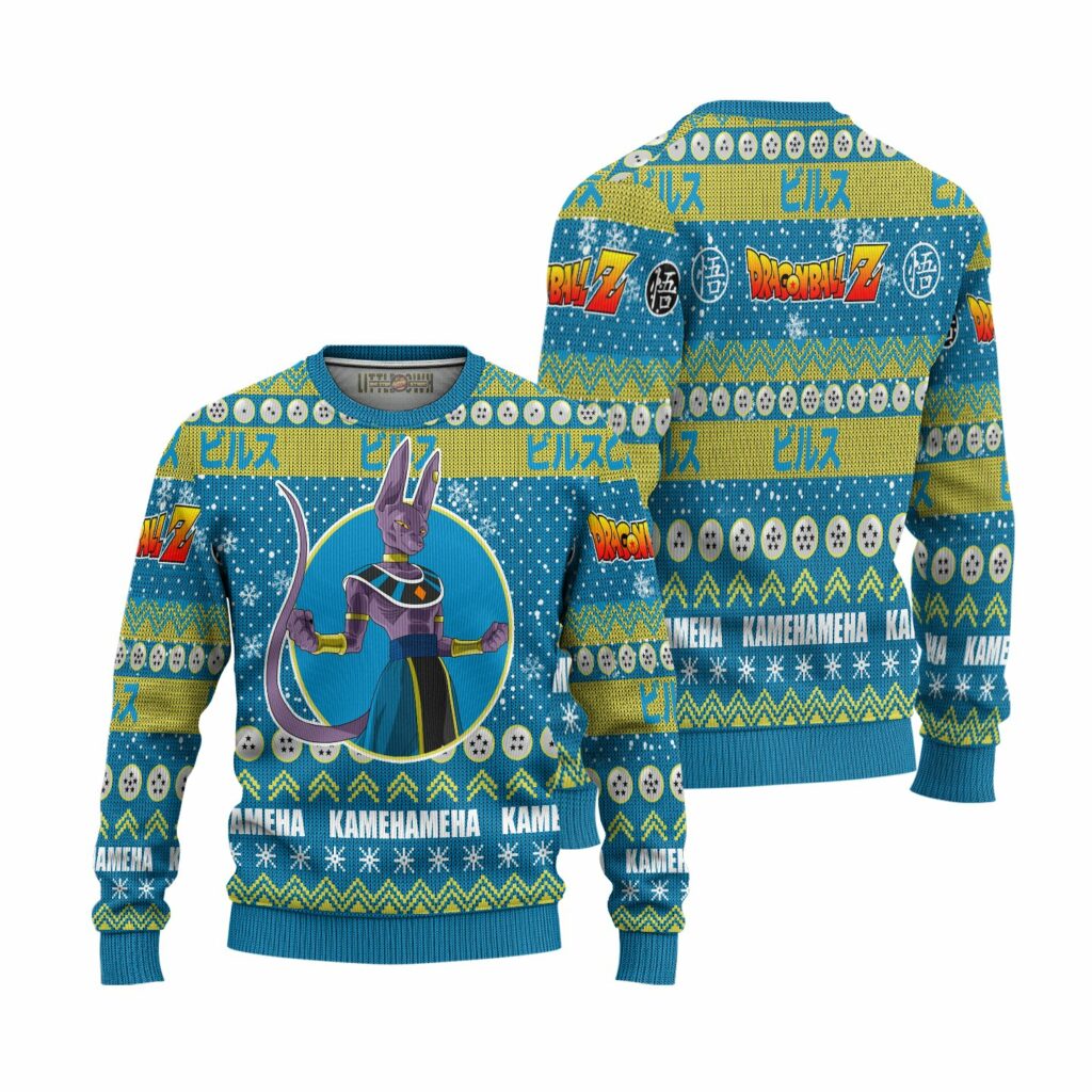 Lord Beerus Anime Ugly Christmas Sweater Dragon Ball Z Xmas Gift ...